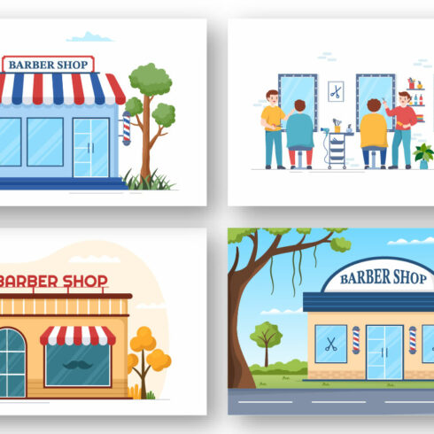 10 Barber Shop Illustration | MasterBundles