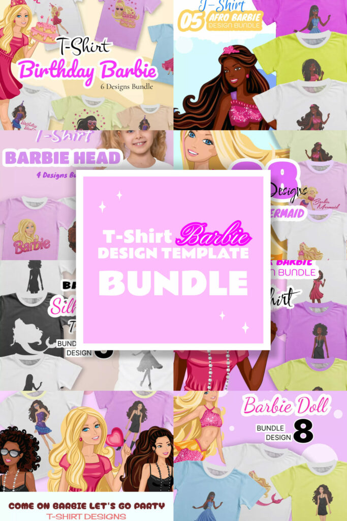 Barbie T-shirt Design Templates Bundle – MasterBundles
