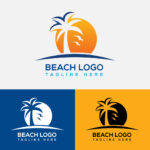 Simple Tropical Beach Logo Template - MasterBundles