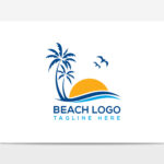 Modern Beach Logo Vector Illustration| MasterBundles