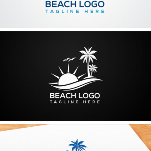 Tropical Beach Simple Logo - MasterBundles