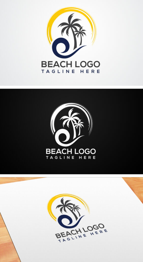 Tropical Beach Modern Logo Vector Graphics - MasterBundles