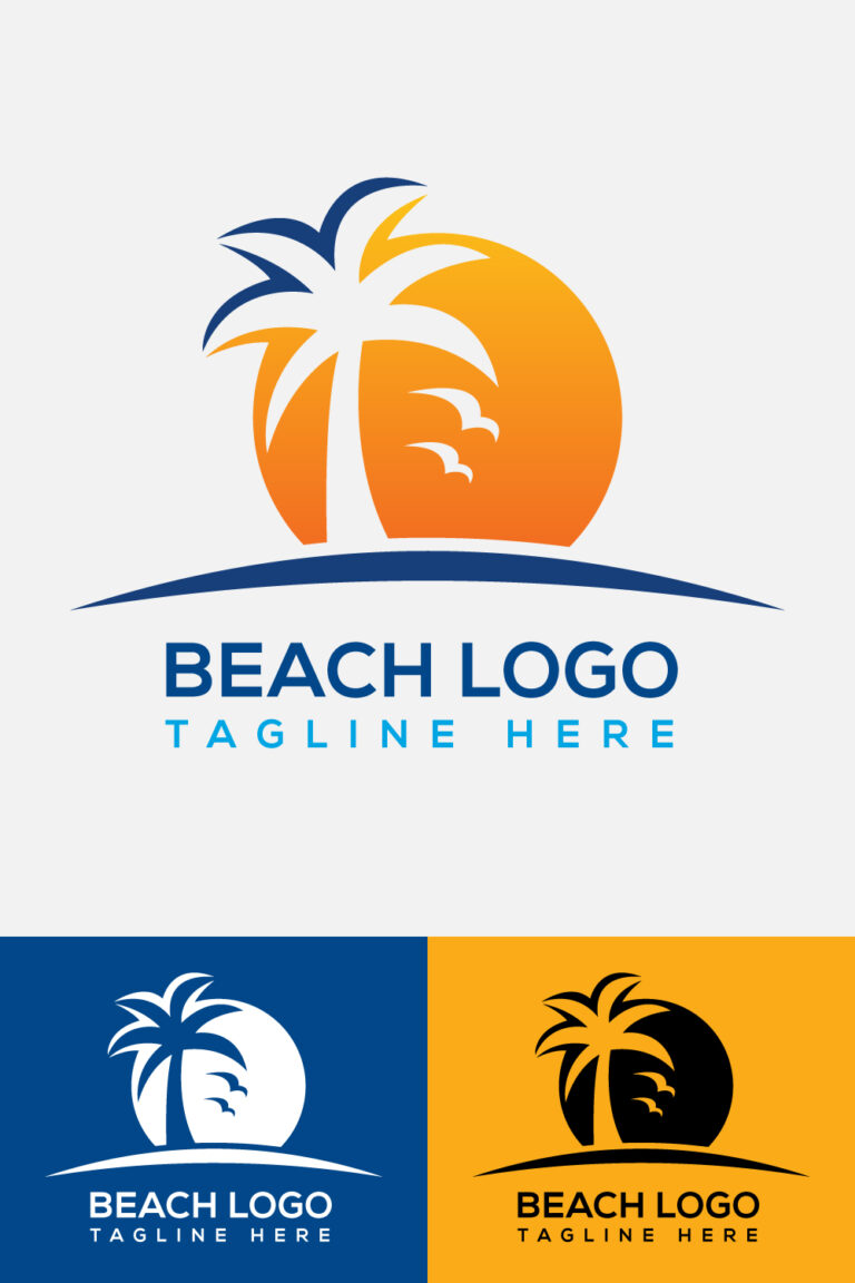 Simple Tropical Beach Logo Template - MasterBundles