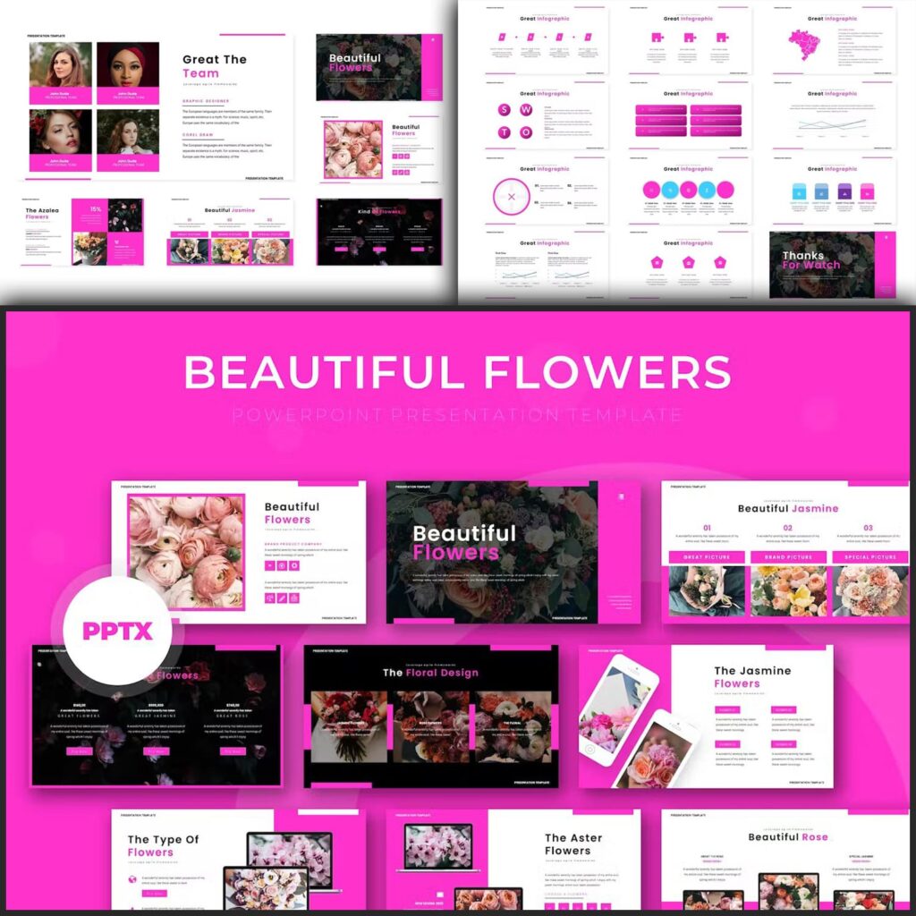 Beautiful Flowers - Powerpoint Template – MasterBundles