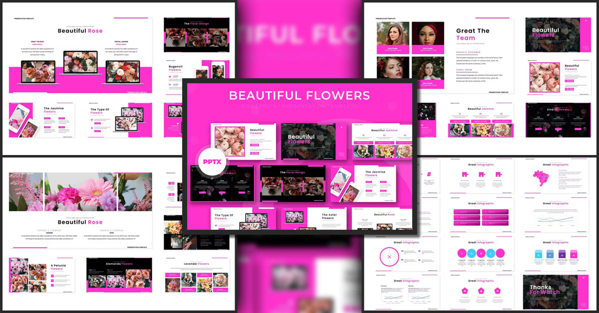 Beautiful Flowers - Powerpoint Template – MasterBundles