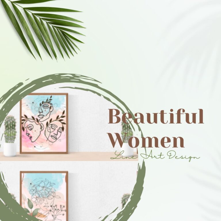 Printable Woman Face Line Art | Master Bundles