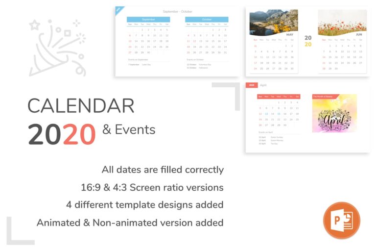 Calendar & Events Powerpoint Template – MasterBundles
