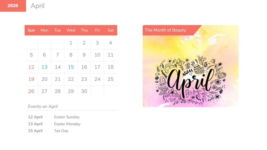Calendar & Events Powerpoint Template – MasterBundles