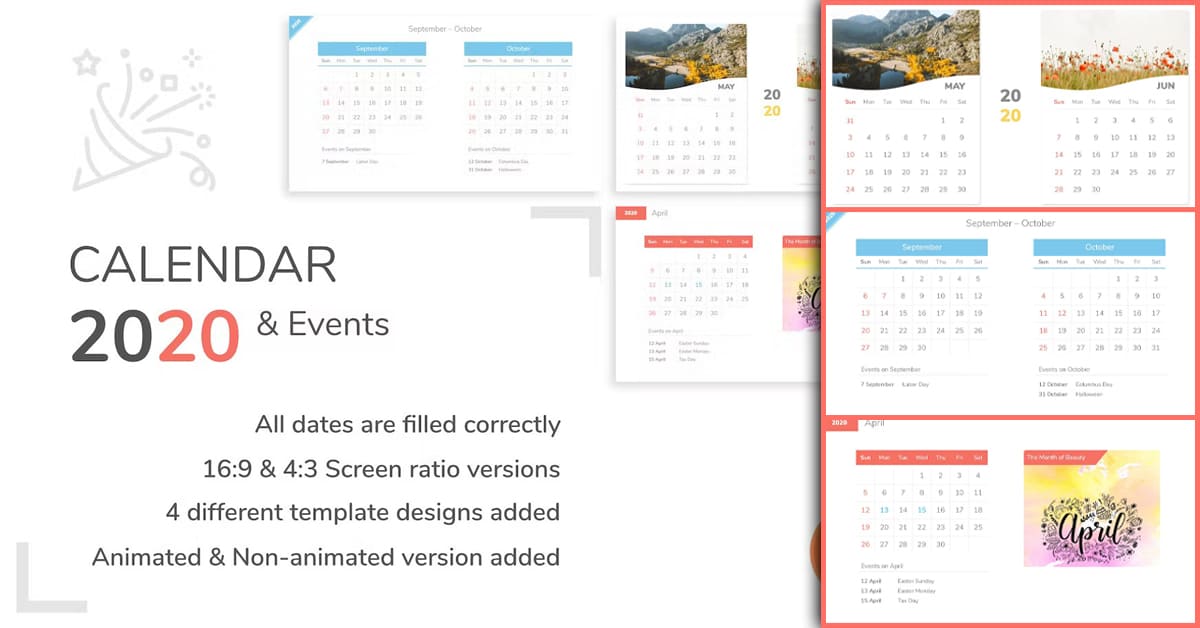 Calendar & Events Powerpoint Template – MasterBundles