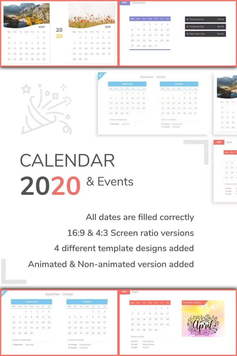 Calendar & Events Powerpoint Template – MasterBundles