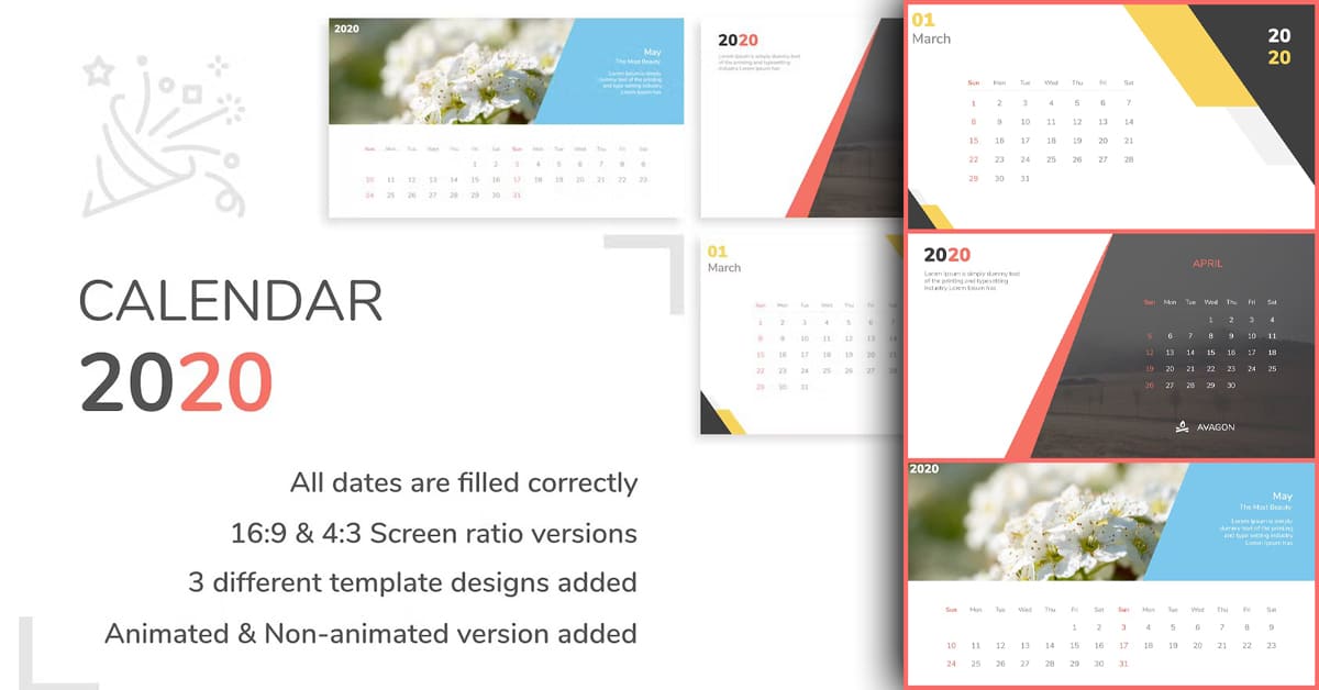 Calendar Powerpoint Template – MasterBundles
