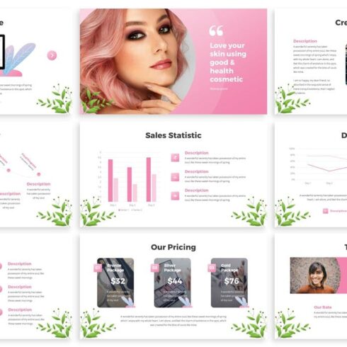 Calora - Cosmetics Powerpoint Template | MasterBundles