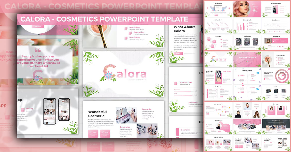 Calora - Cosmetics Powerpoint Template – MasterBundles