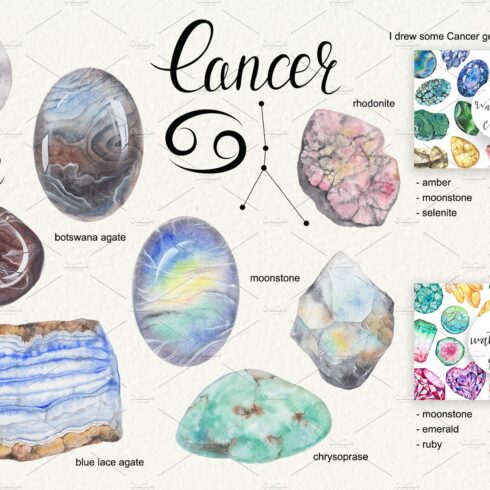 Birthstones Planets Zodiac Crystals | MasterBundles