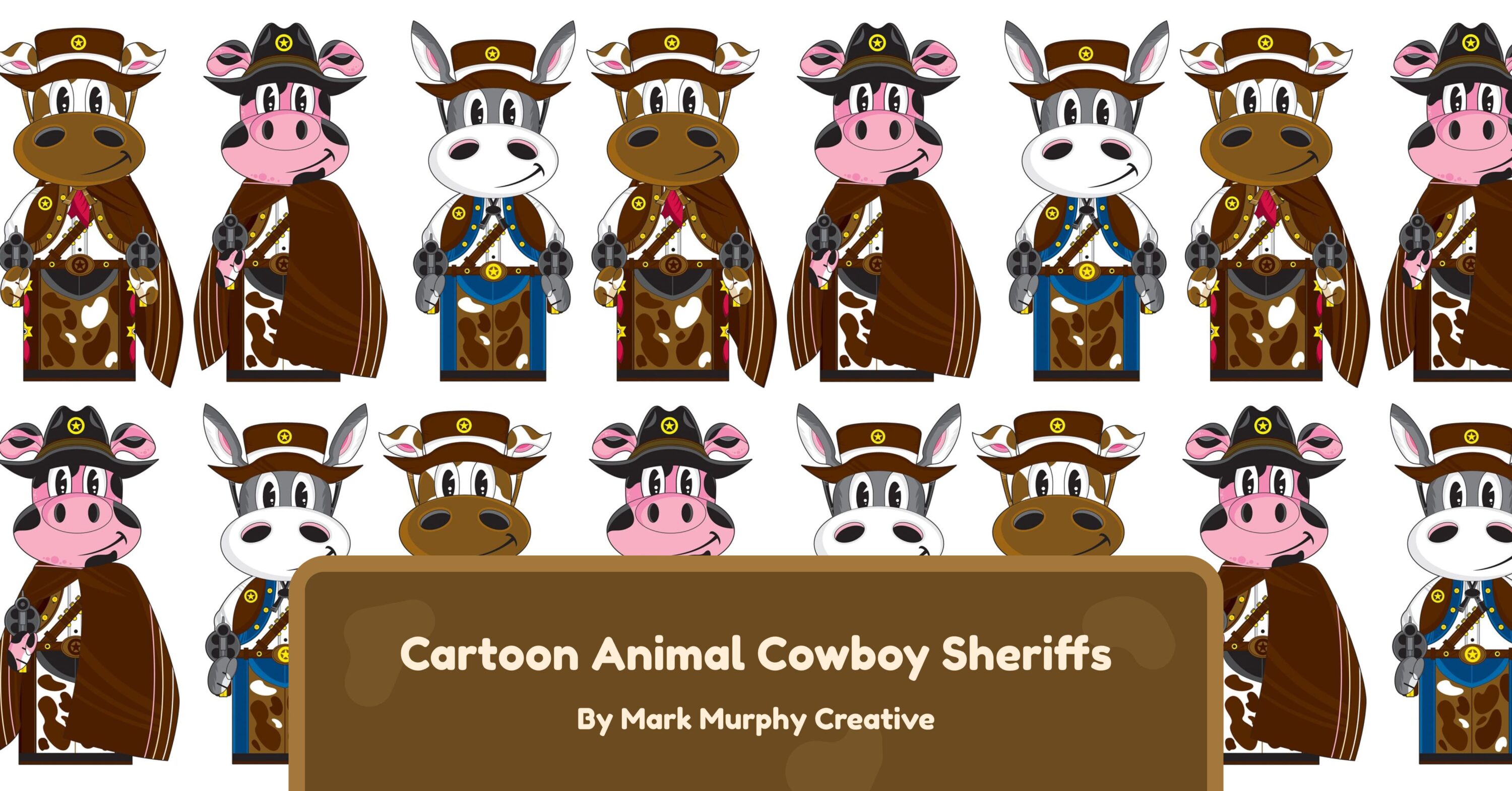Cartoon Animal Cowboy Sheriffs Vector Illustration – MasterBundles