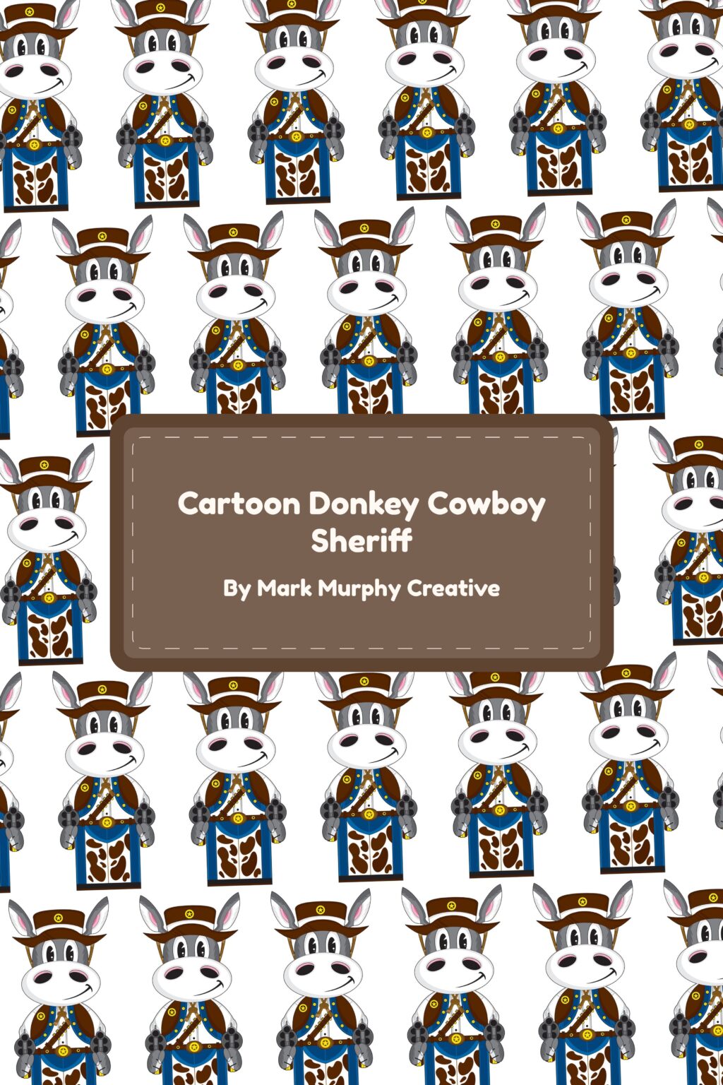 Cartoon Donkey Cowboy Sheriff Image – MasterBundles