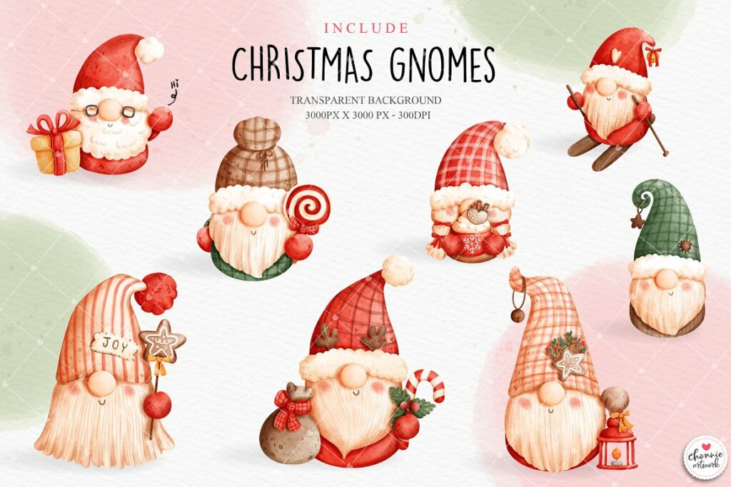 Christmas Gnome Clipart – MasterBundles