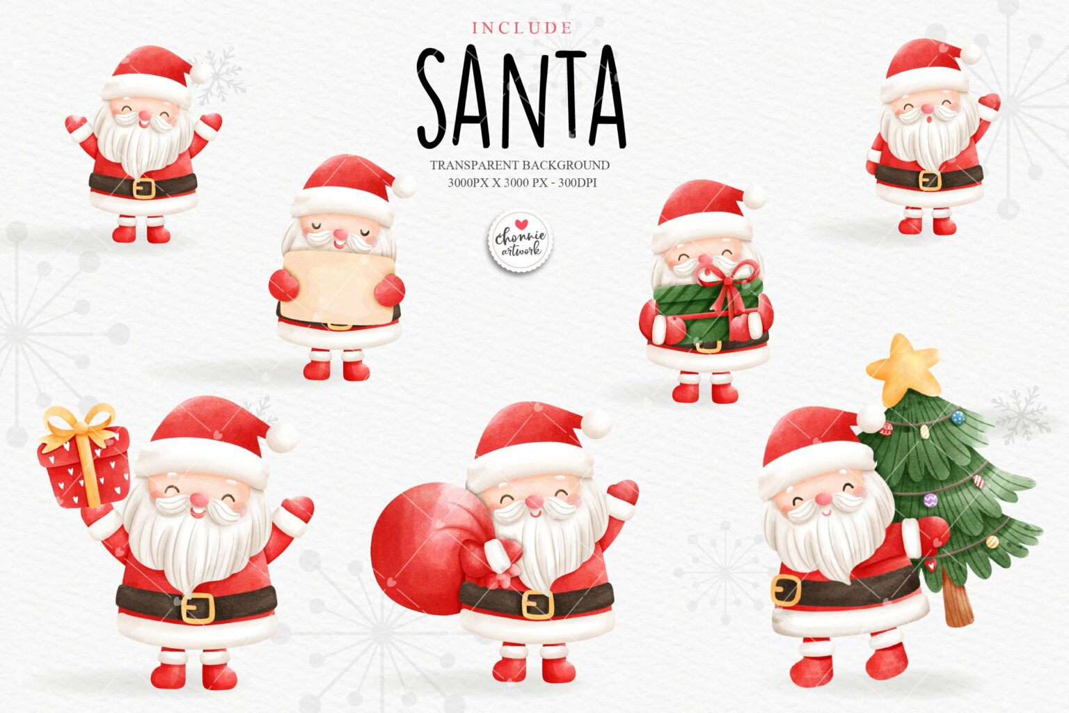 Christmas Clipart, Santa Claus – MasterBundles