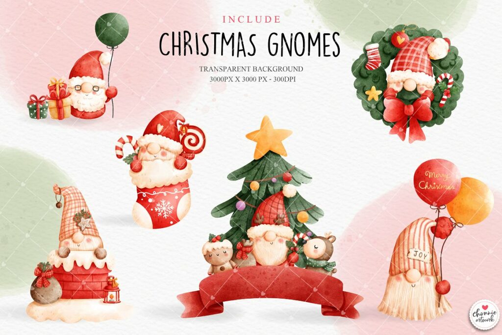 Christmas Gnome Clipart – MasterBundles