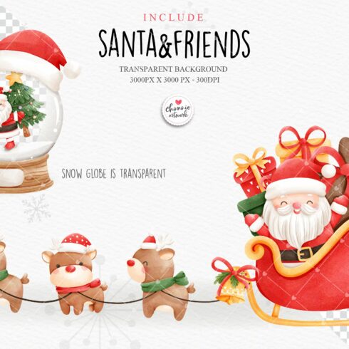 Christmas Clipart, Santa Claus | MasterBundles