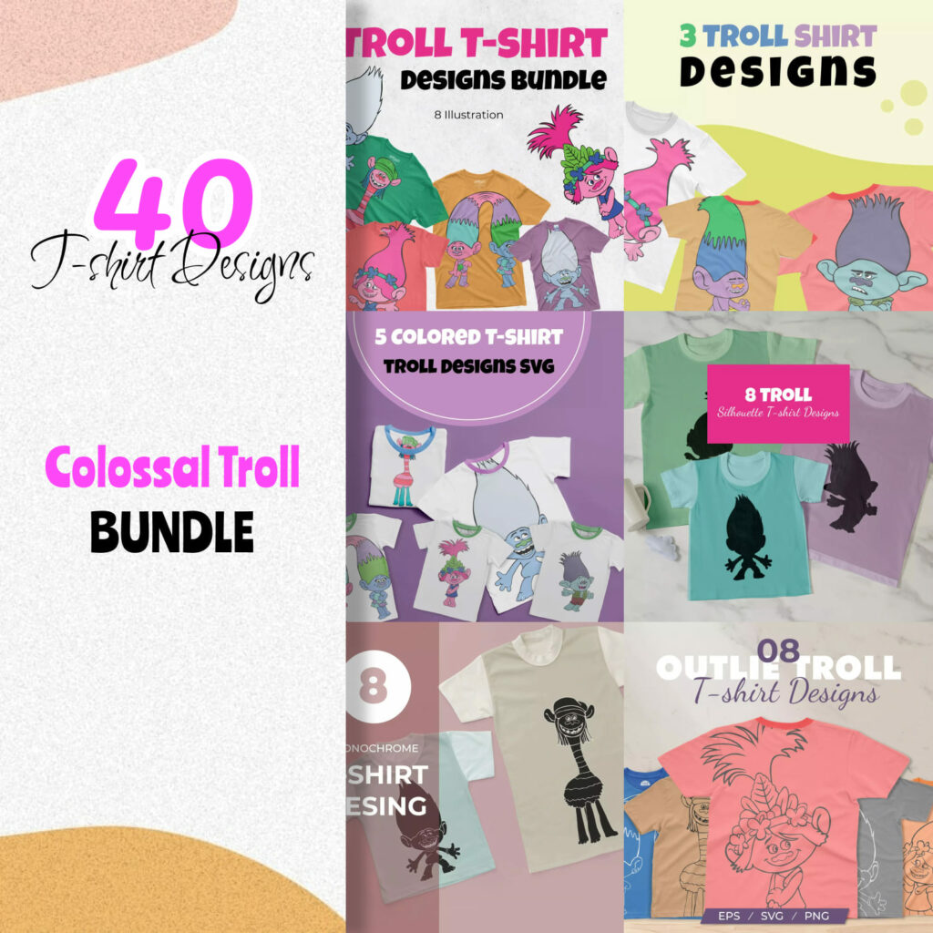 Colossal Troll T-shirt Designs Bundle – MasterBundles