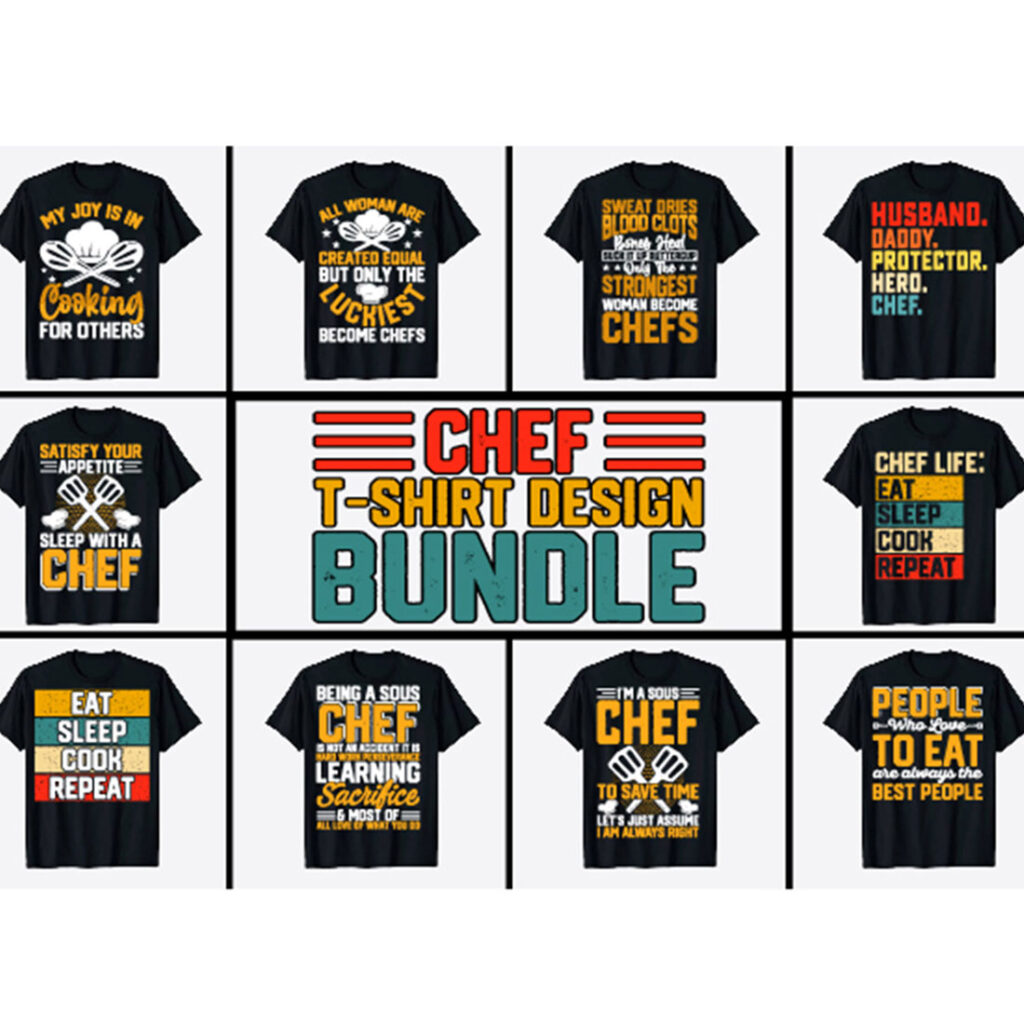 10 Cooking Chef T-Shirt Design Bundle 4 | MasterBundles