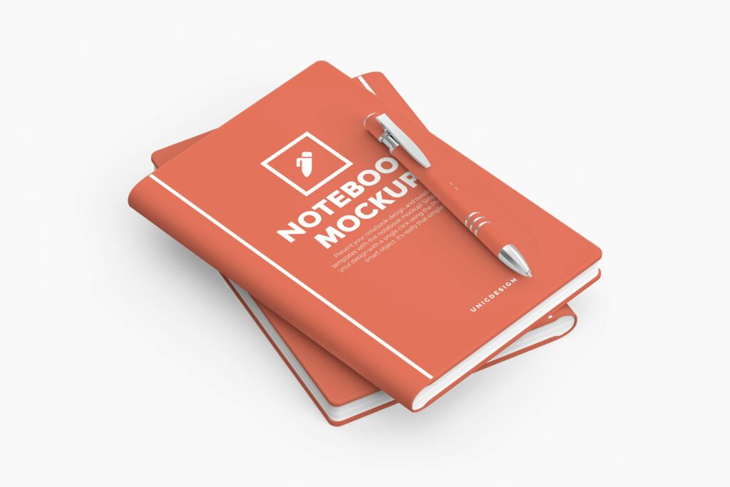 Notebook Mockup PSD – MasterBundles