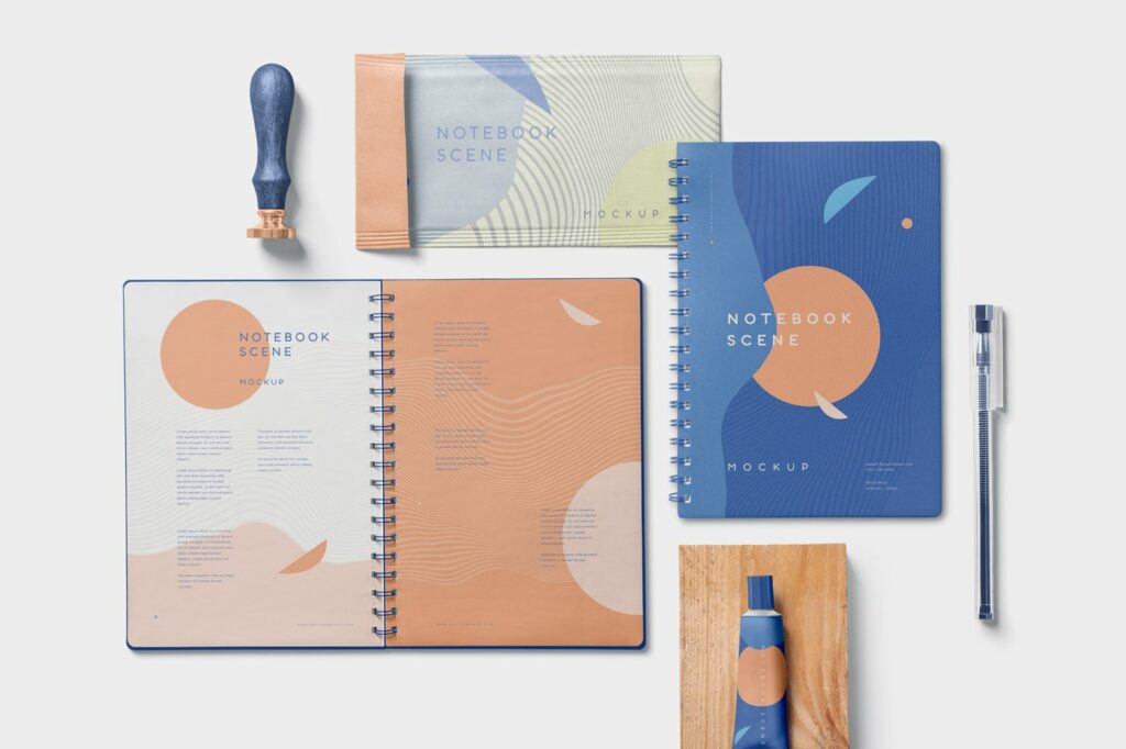 3 Notebook Mockup Scenes – MasterBundles