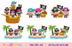 Kids Pirate, Filled Clipart | Master Bundles