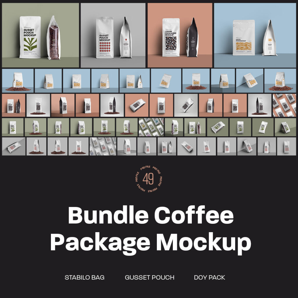 Bundle Coffee Package Mockup - MasterBundles