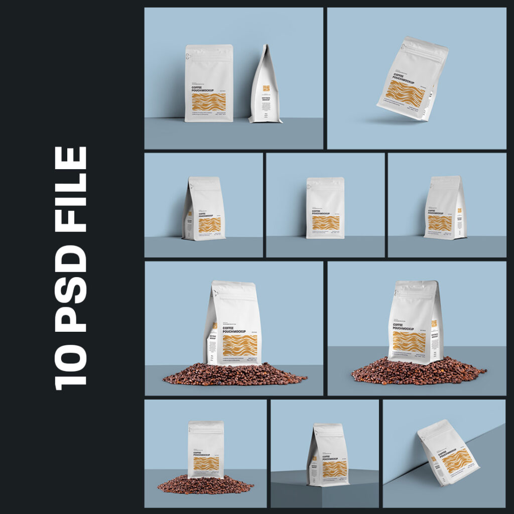 10 Coffee Bag Doy Pack Mockups - MasterBundles