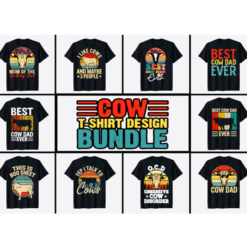 10 Farm Farmer Cow T-Shirt Design Bundle - MasterBundles