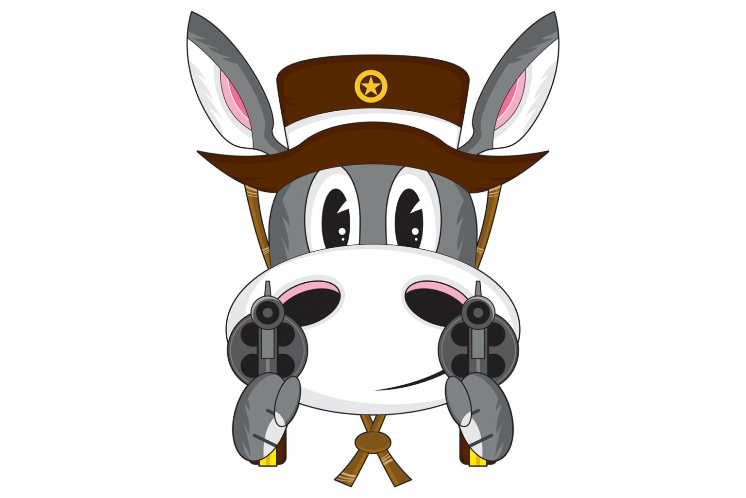 Cartoon Donkey Cowboy Sheriff Vector Illustration – MasterBundles