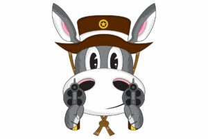 Cartoon Donkey Cowboy Sheriff Vector Illustration – MasterBundles