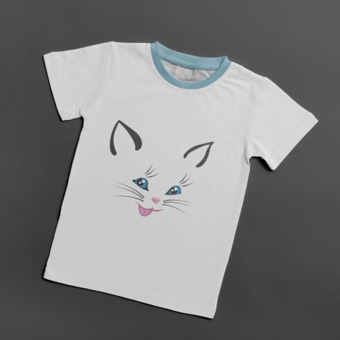 Cute Cat Face T-shirt Designs Bundle | MasterBundles