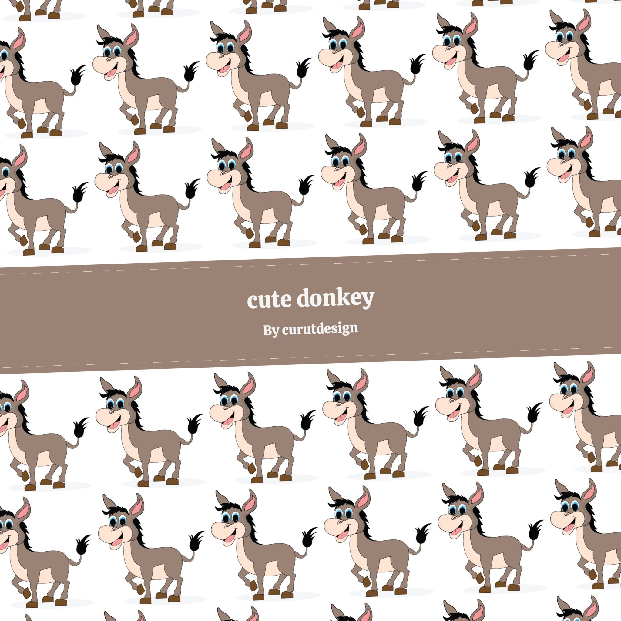Donkey Mascot Character Cartoon Circle Set – MasterBundles