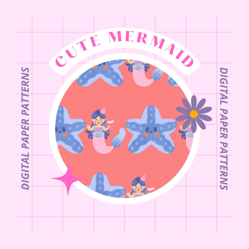 12 Cute Mermaid Digital Paper Patterns – MasterBundles