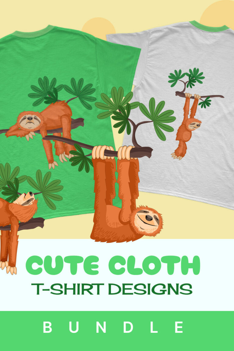 Cute Sloth SVG T-Shirt Designs Bundle – MasterBundles