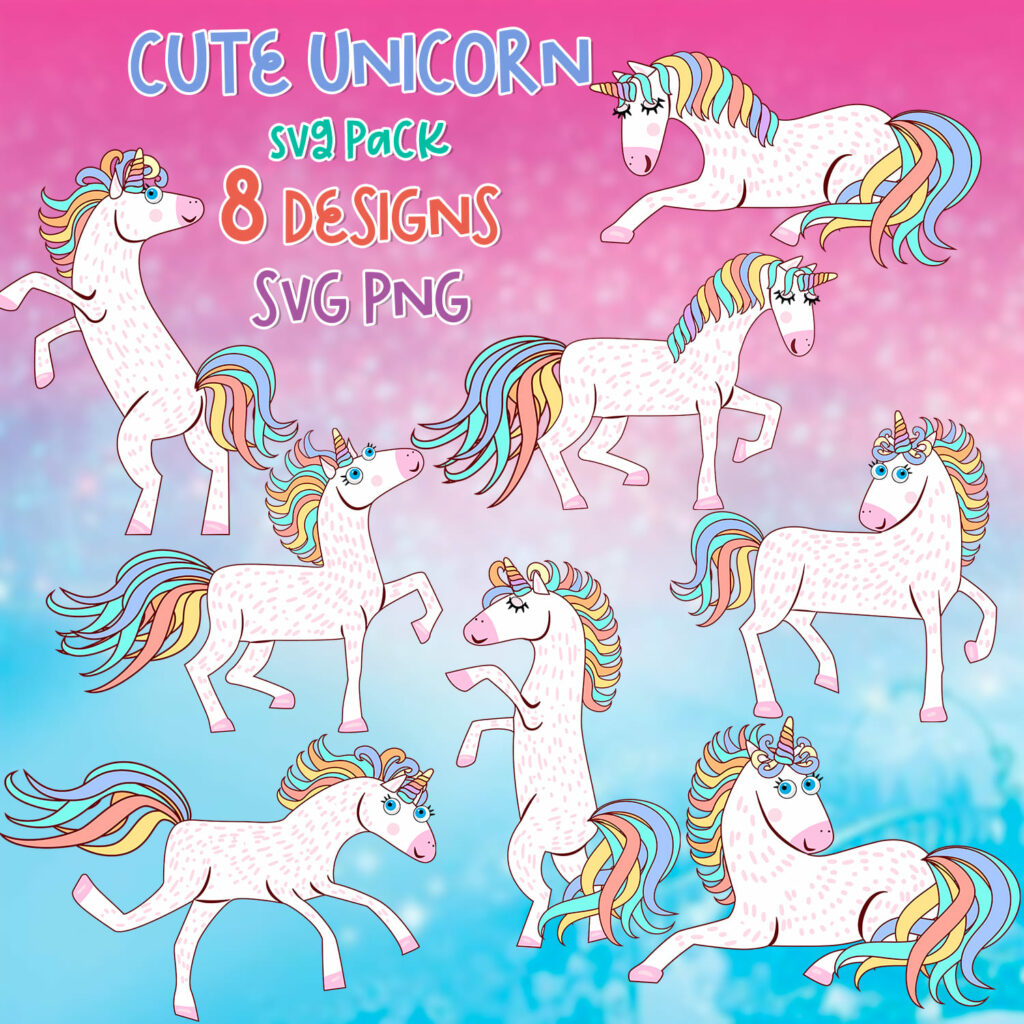 Cute Unicorn SVG Files – MasterBundles