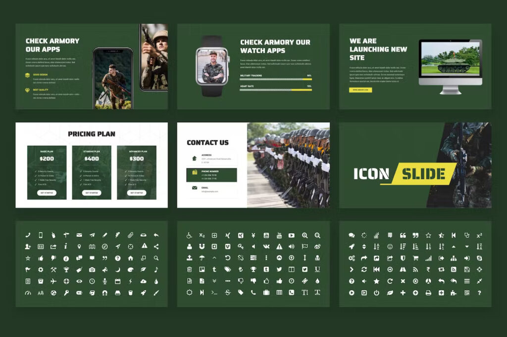 Armory - Military Education PowerPoint Template – MasterBundles