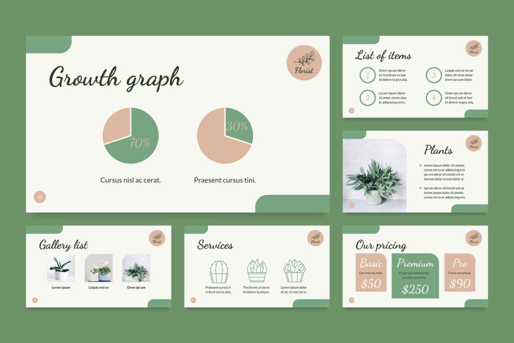Flower Shop PowerPoint Presentation Template – MasterBundles