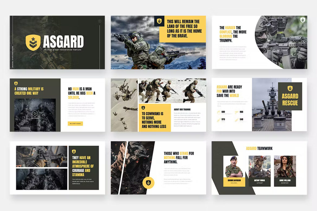 Asgard - Military and Army Powerpoint Template – MasterBundles