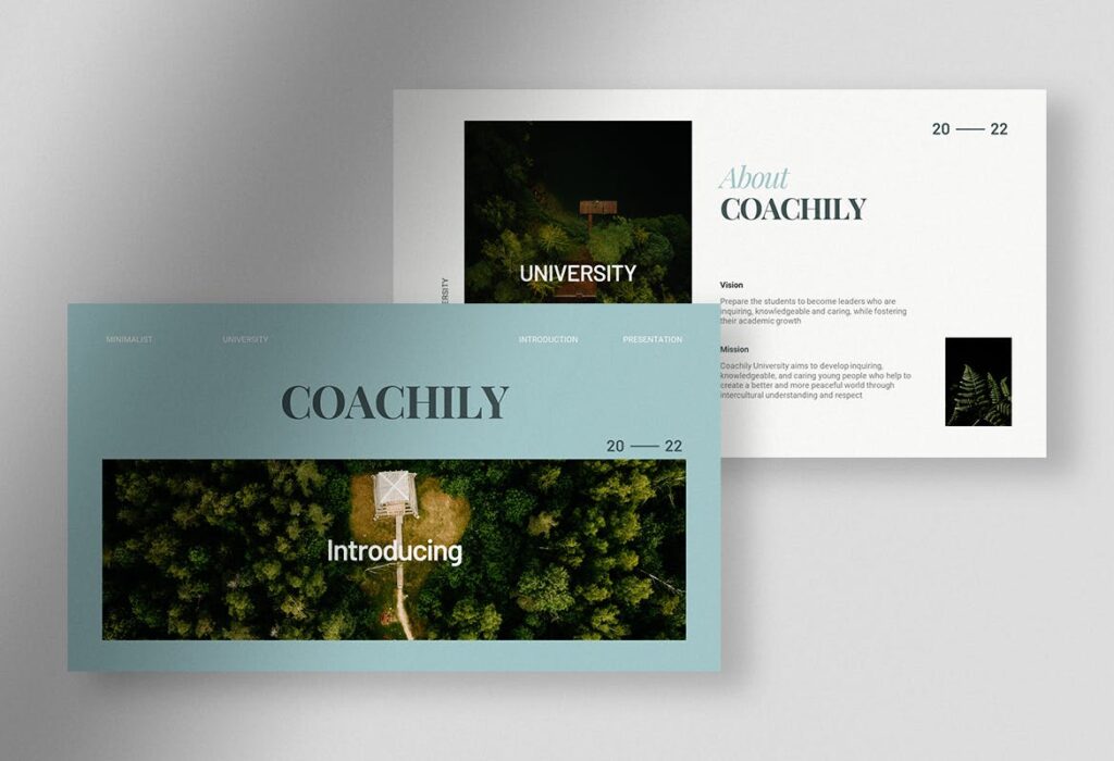 Coachily - Minimalist University Profile PowerPoint – MasterBundles