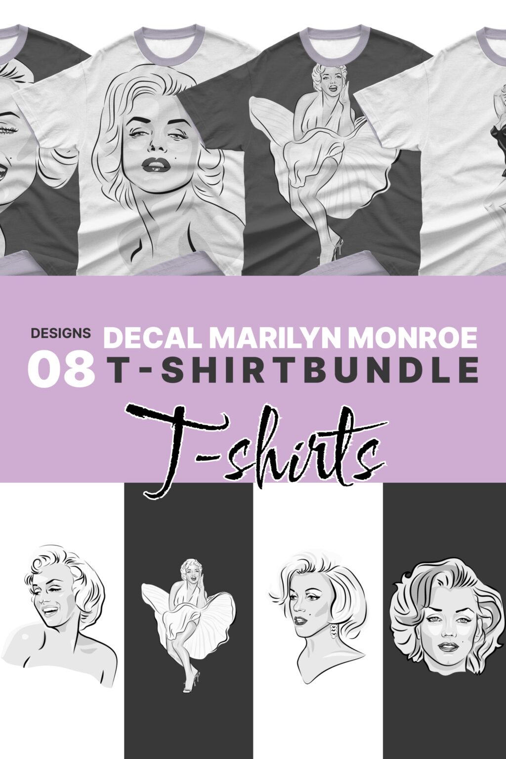 Decal Marilyn Monroe SVG T-Shirt Designs Bundle – MasterBundles