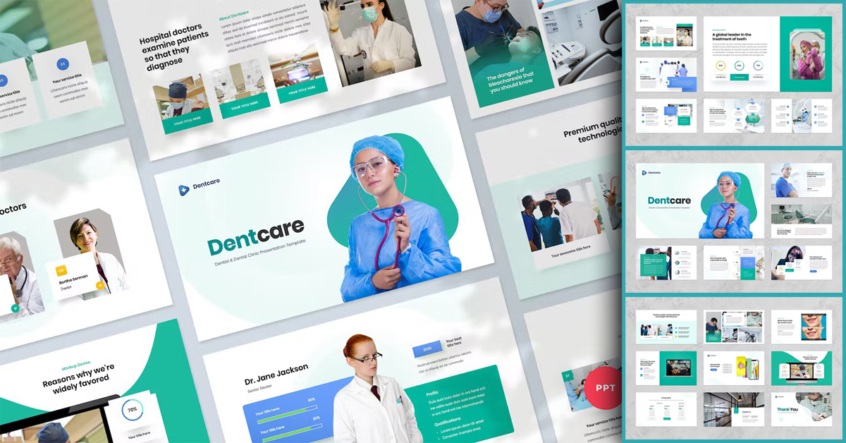 The Dentcare Presentation Template for Powerpoint – MasterBundles