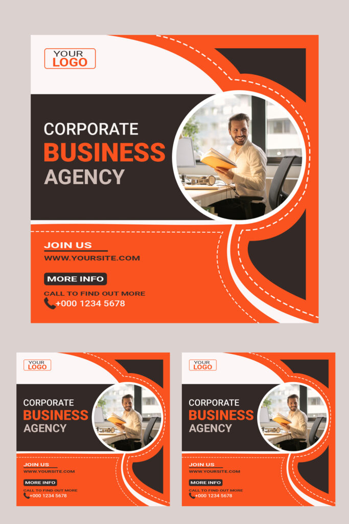 Corporate Business Agency social media post template - MasterBundles