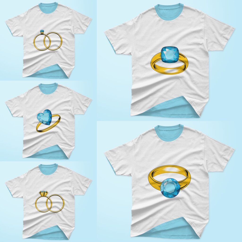 Diamond Engagement Ring SVG T-Shirt Designs Bundle – MasterBundles