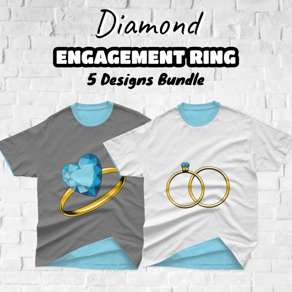 Diamond Engagement Ring SVG T-Shirt Designs Bundle – MasterBundles