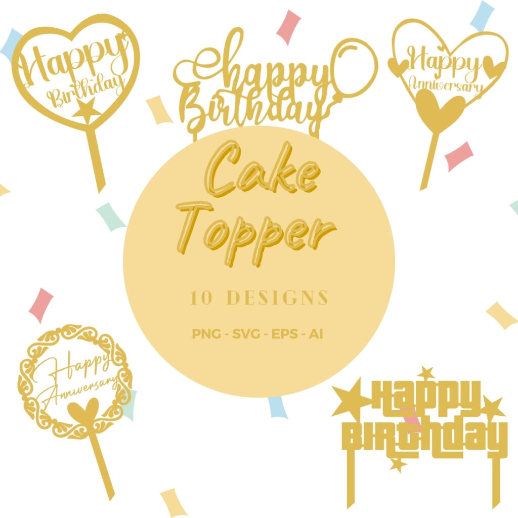 Cake Topper Clipart Set - MasterBundles