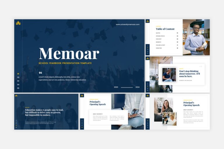 Memoar - University & School Yearbook PowerPoint Template – MasterBundles